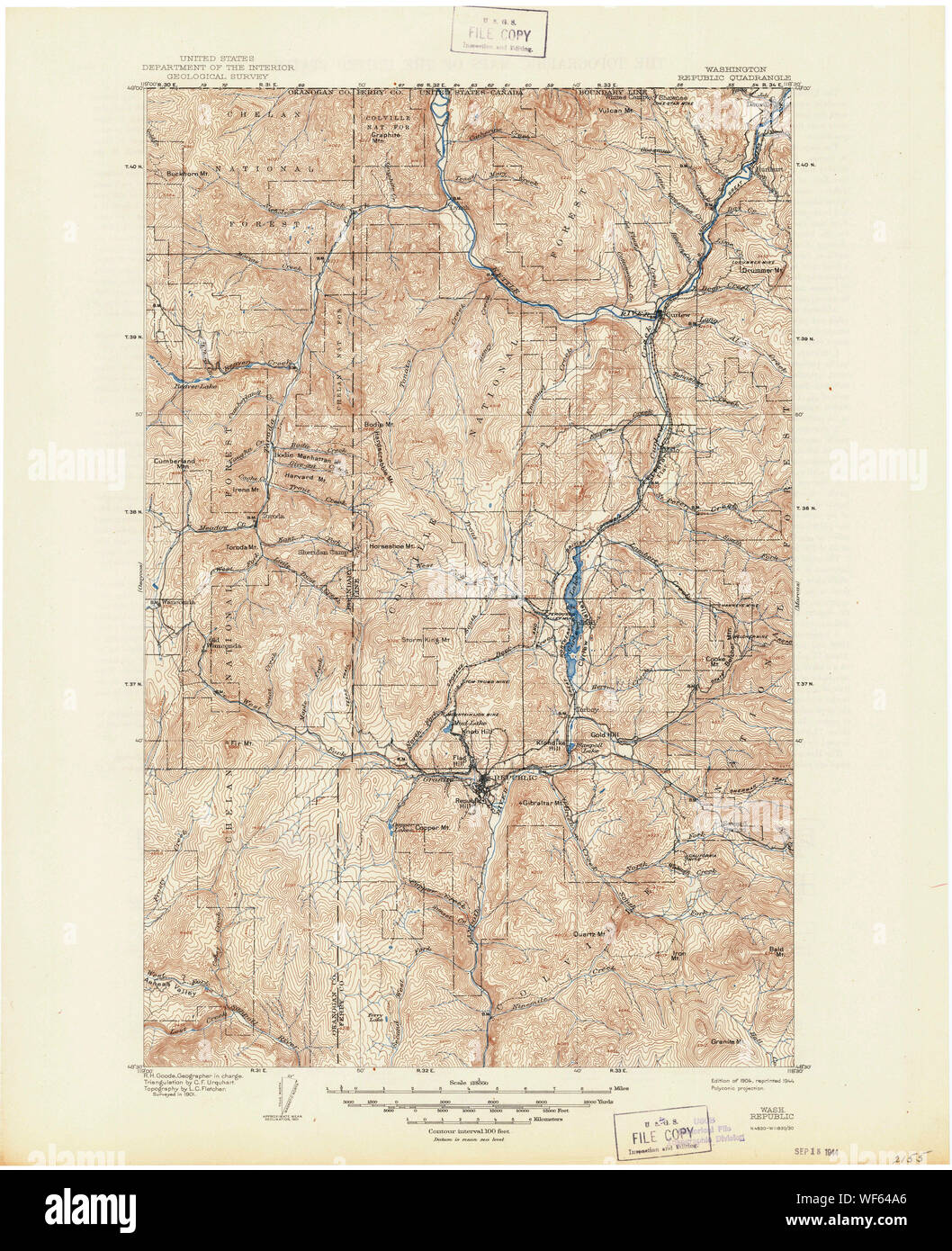 Republic washington state map hi-res stock photography and images - Alamy