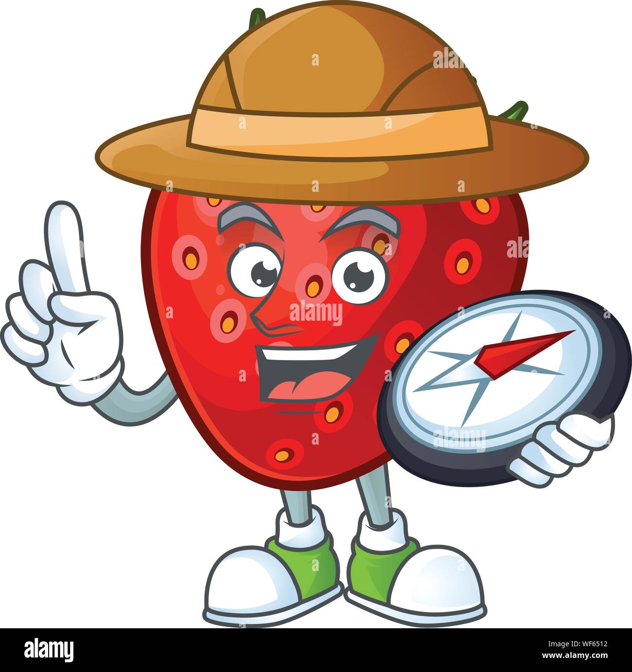 Explorer strawberry fruit mascot hi-res stock photography and images ...