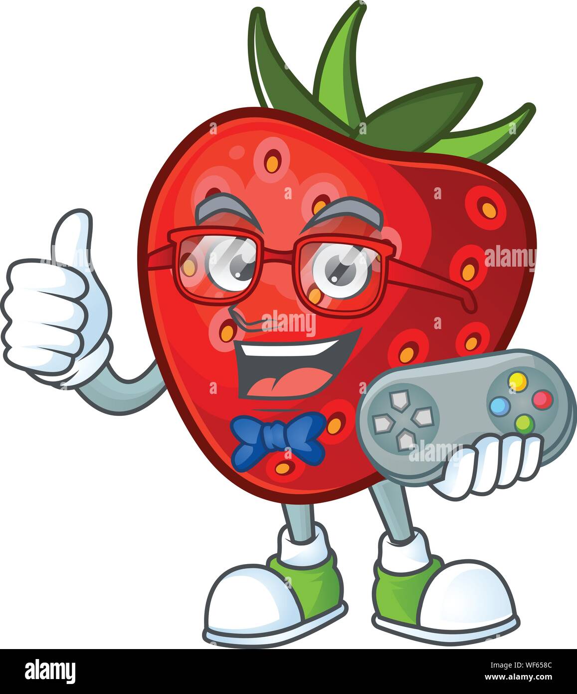 Gamer strawberry fruit mascot for cartoon character Stock Vector Image ...