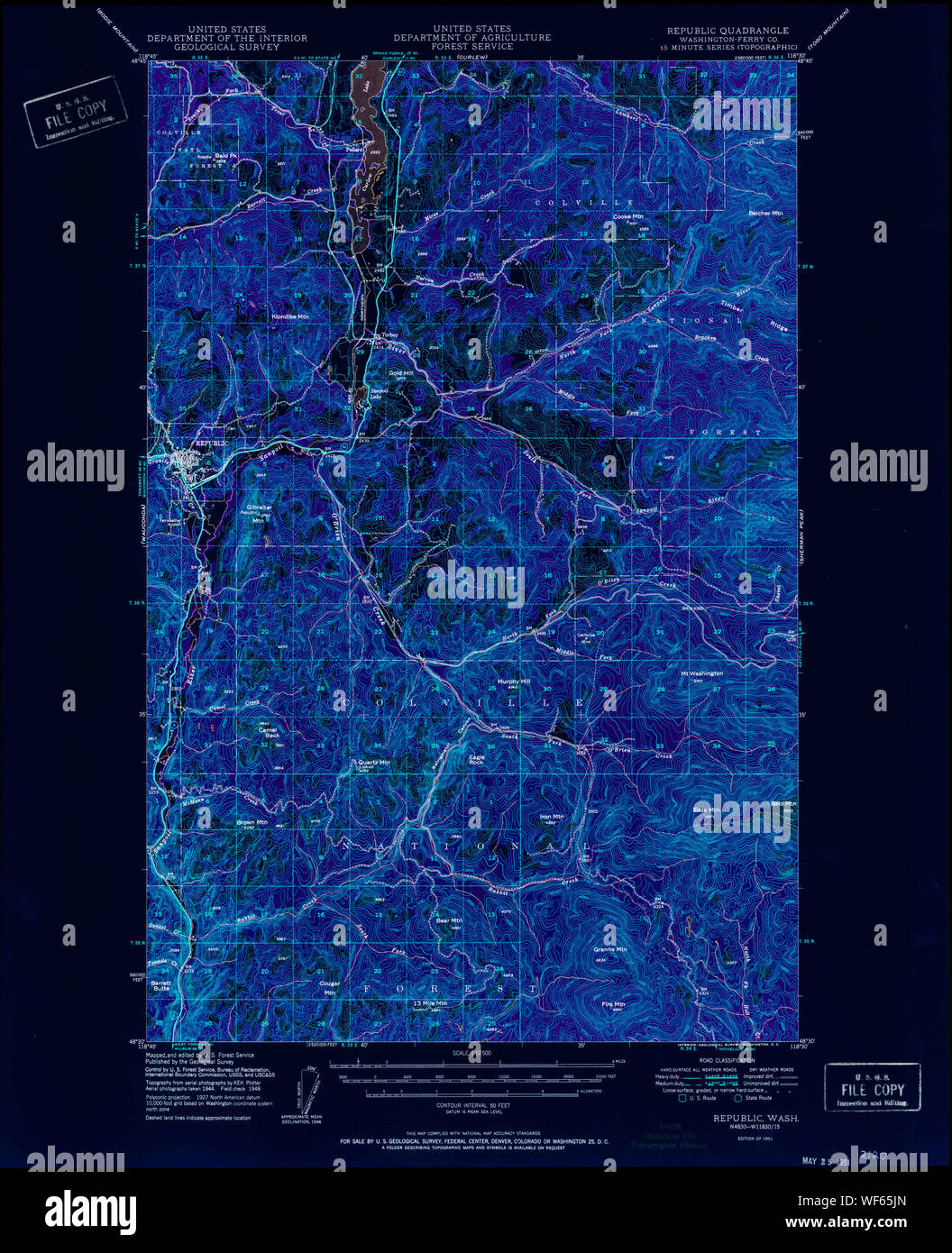 Republic washington state map hi-res stock photography and images - Alamy