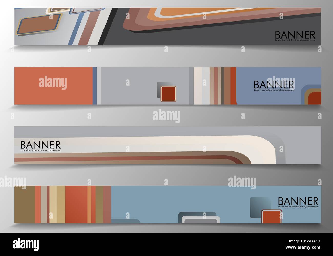 Set of background banners with a composition of stone and brick colors ...