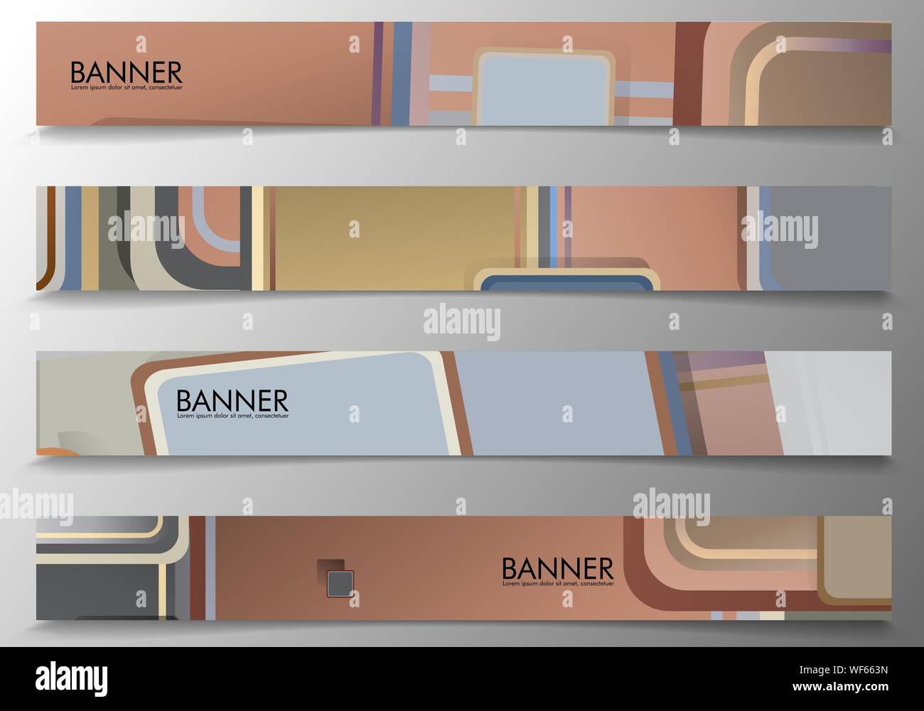 Set of background banners with a composition of stone and brick colors ...