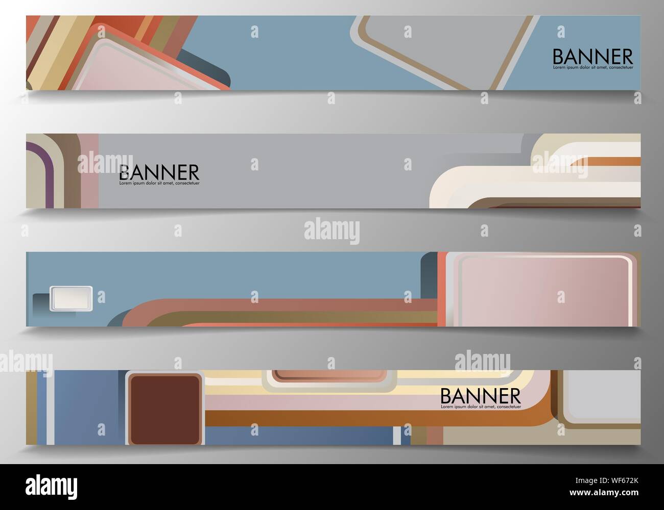 Set of background banners with a composition of stone and brick colors ...