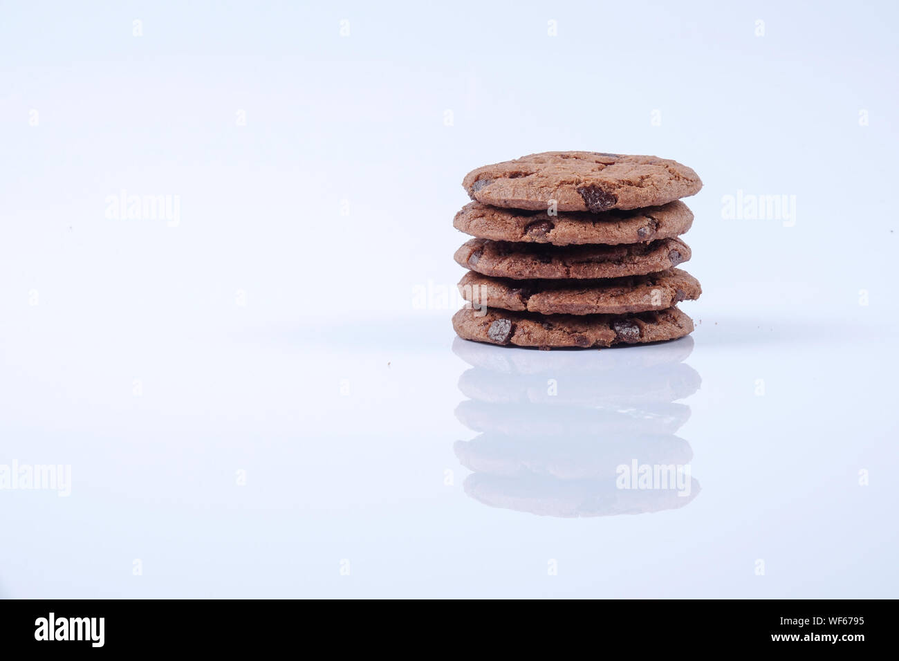 Stack Of Cookies Against White Background Stock Photo - Alamy