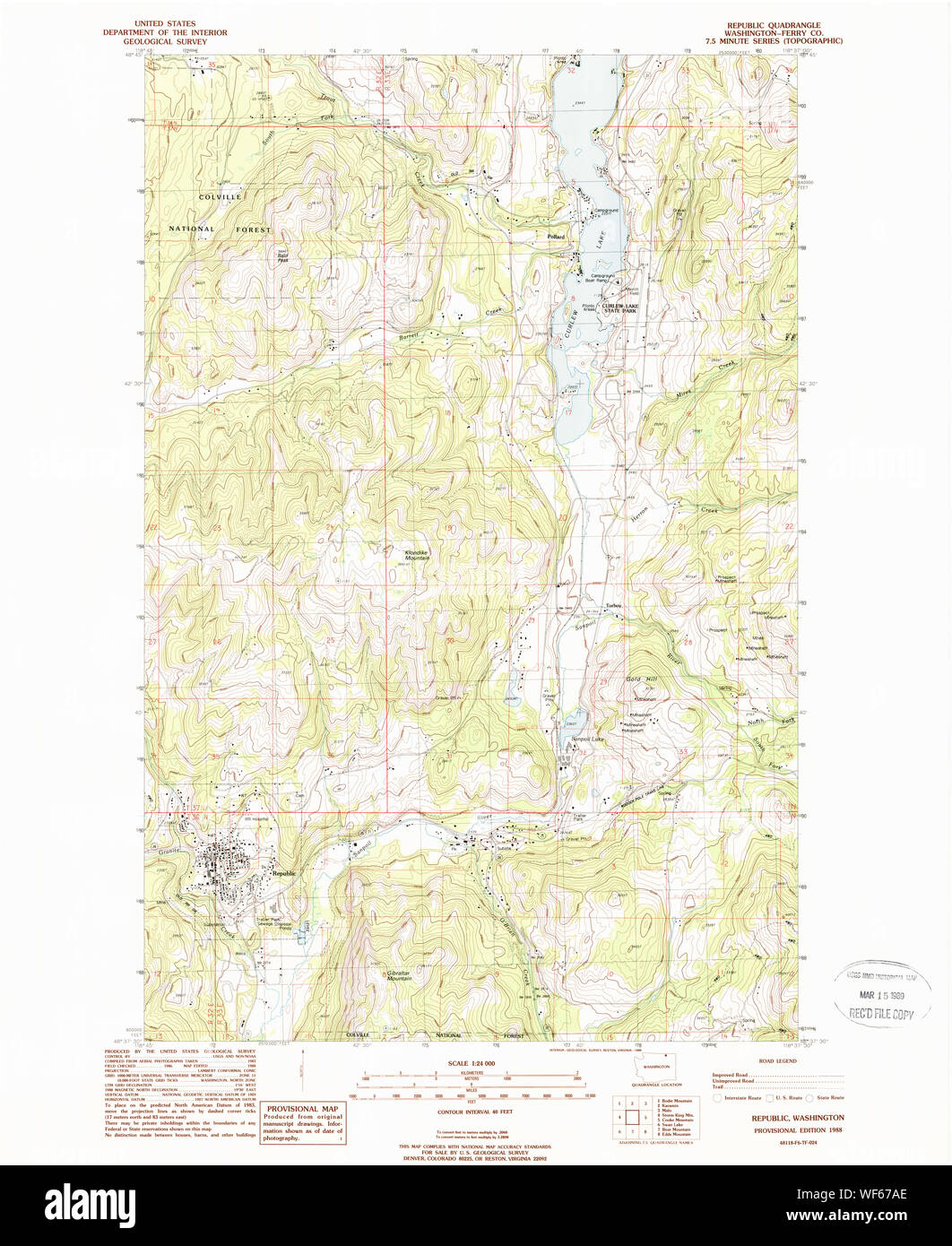 Map of republic washington hi-res stock photography and images - Alamy
