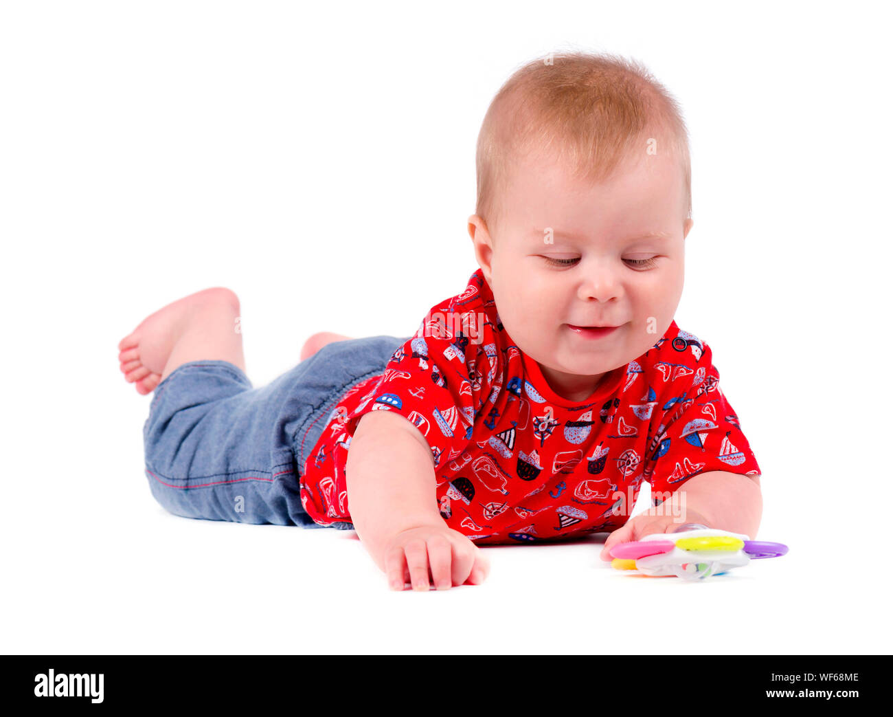 Small baby boy. Isolated on white background Stock Photo - Alamy