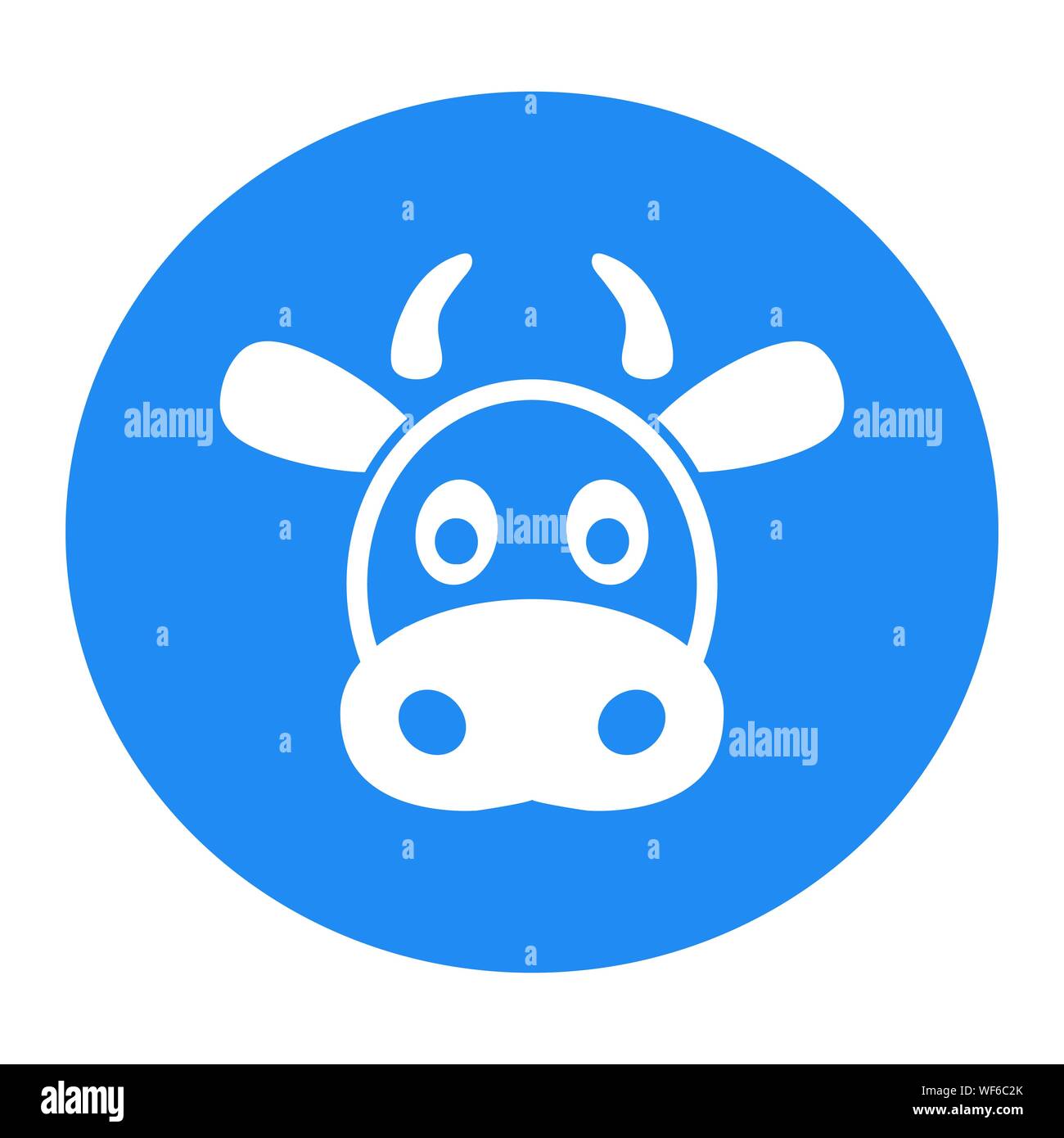 Cow flat icon. Single high quality outline symbol. Funny cartoon vector ...