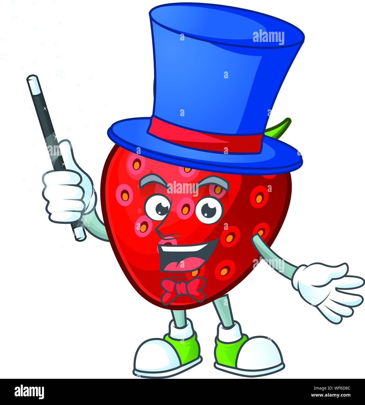 Magician sweet strawberry cartoon character for dessert Stock Vector ...