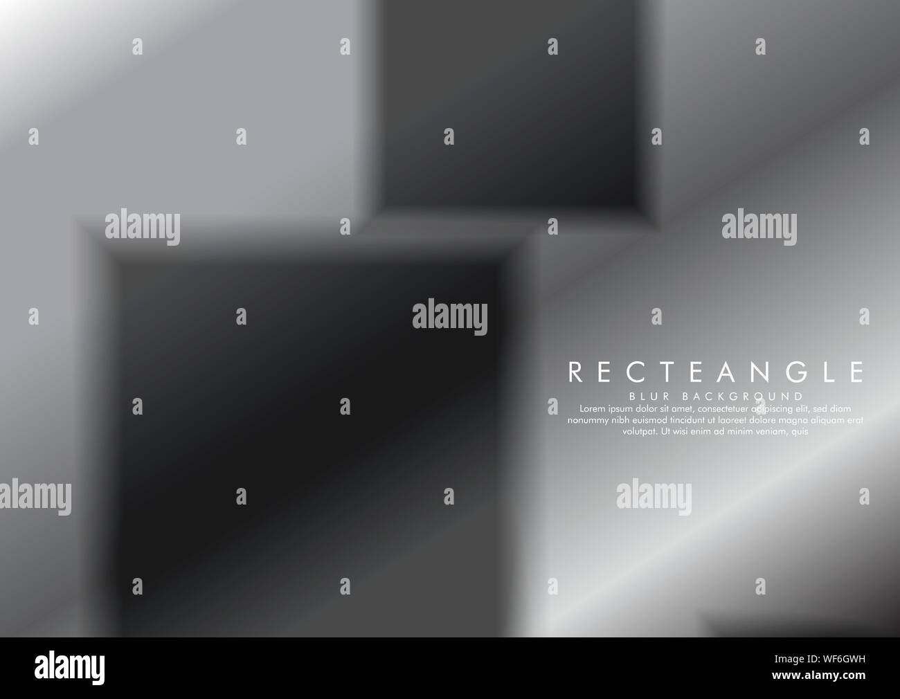 Vector illustration of a blur box with gradient metal background color ...