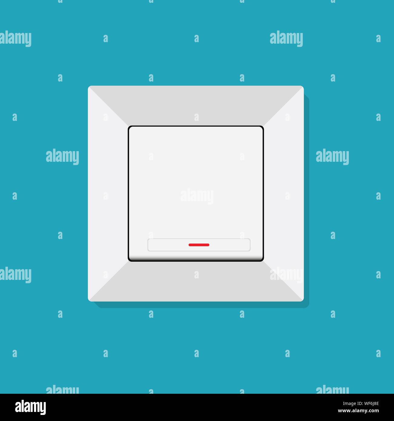 Electric light switch icon, modern minimal flat design style, on a blue ...