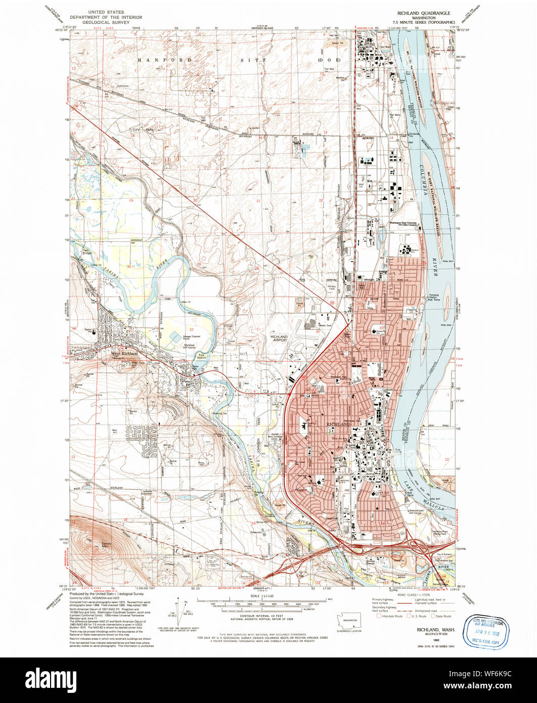 Richland washington state map hi-res stock photography and images - Alamy