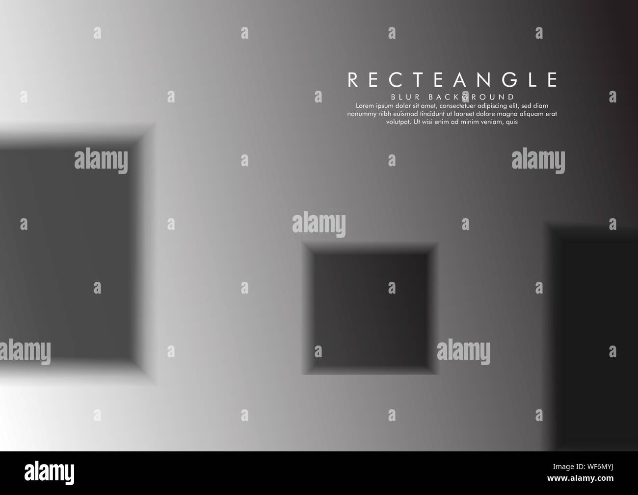 Vector illustration of a blur box with gradient metal background color ...