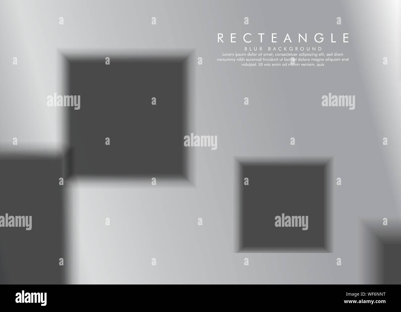 Vector illustration of a blur box with gradient metal background color ...