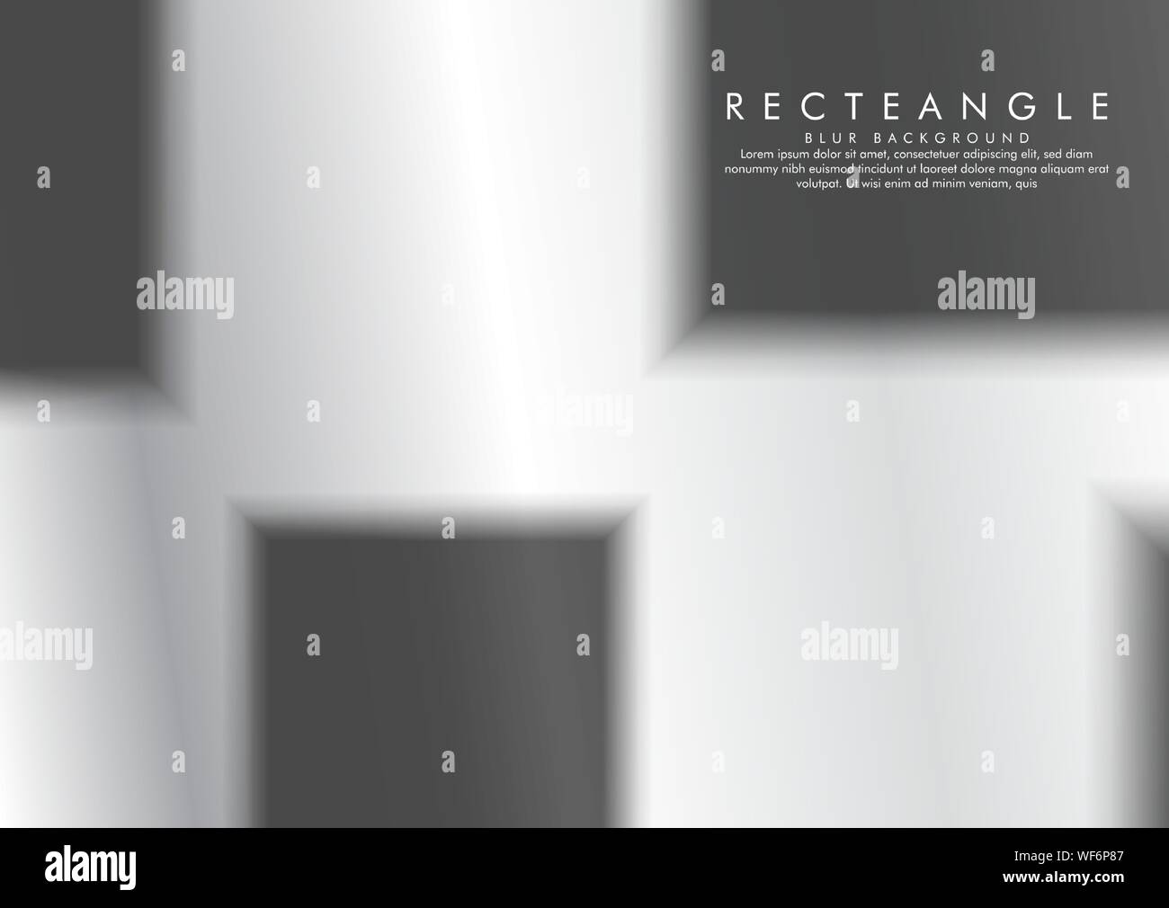 Vector illustration of a blur box with gradient metal background color ...