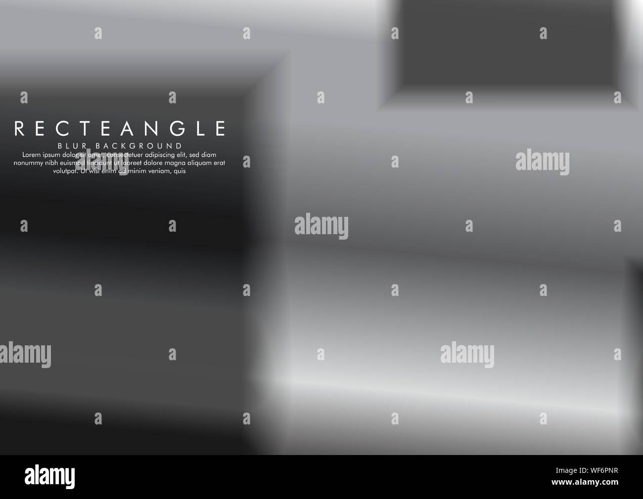 Vector illustration of a blur box with gradient metal background color ...