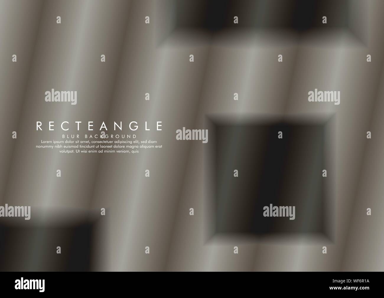 Vector illustration of a blur box with gradient metal background color ...