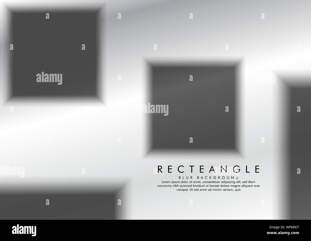 Vector illustration of a blur box with gradient metal background color ...