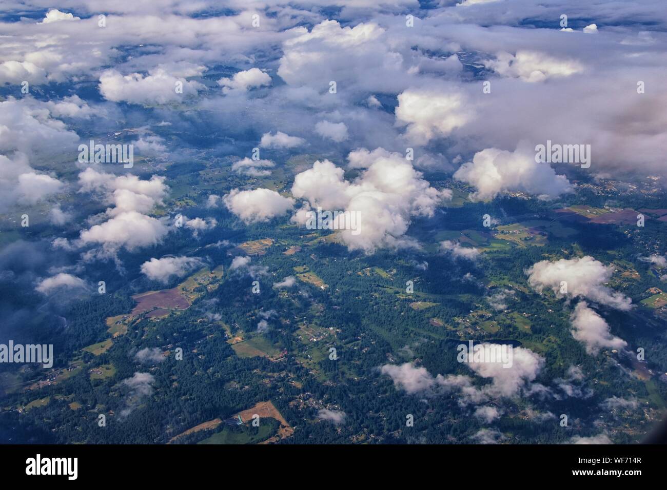 Seattle, Washington, 2019 Cityscape Aerial Panoramic View through ...