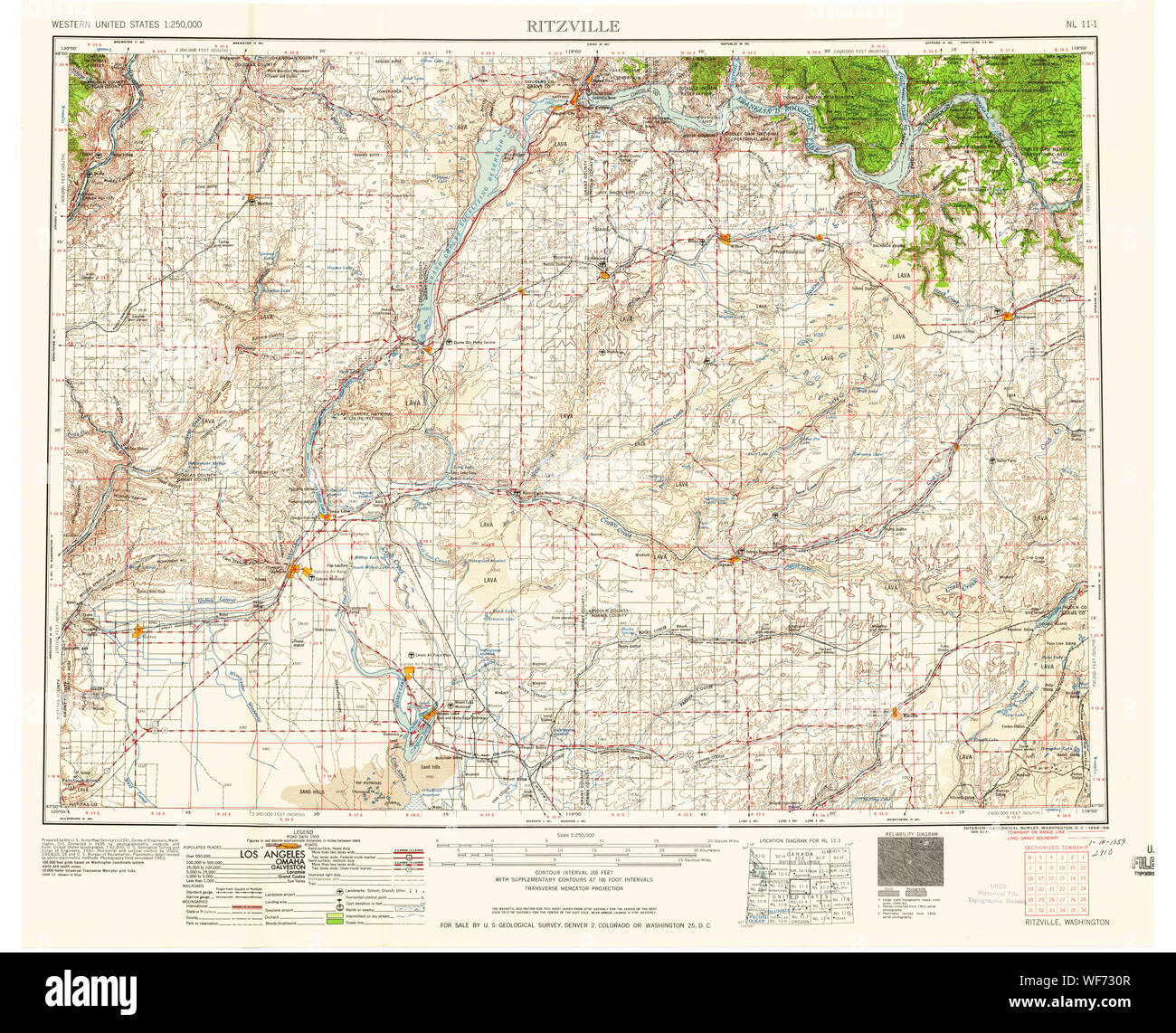Ritzville map hi-res stock photography and images - Alamy