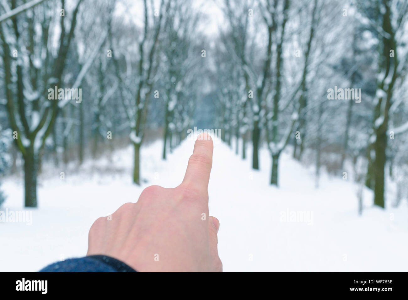 Person pointing the way hi-res stock photography and images - Alamy