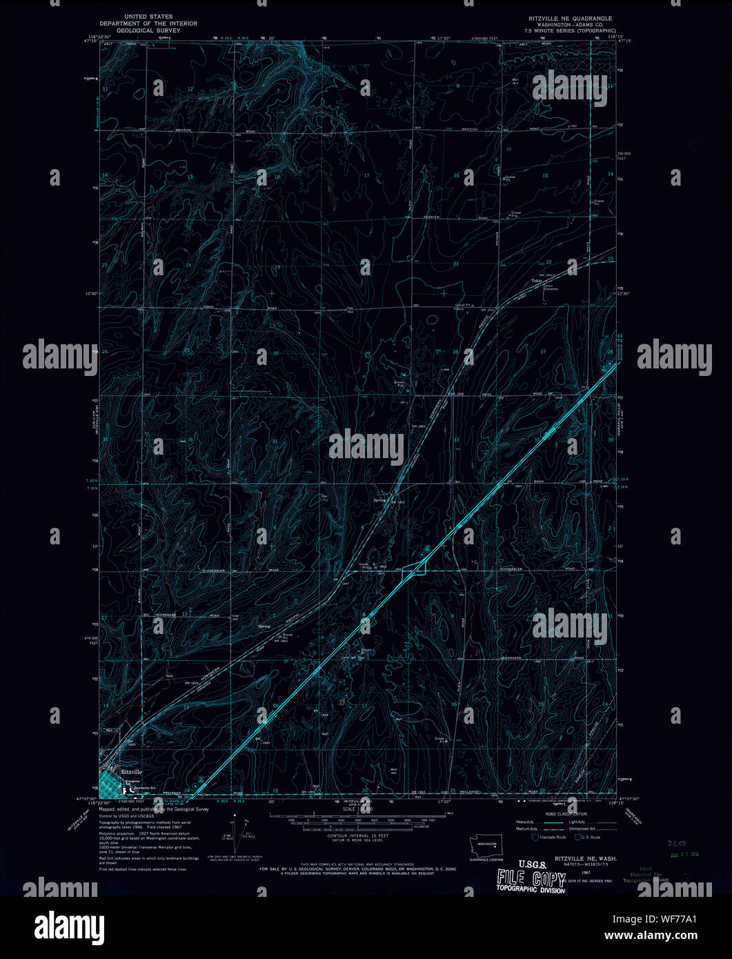 Ritzville map hi-res stock photography and images - Alamy