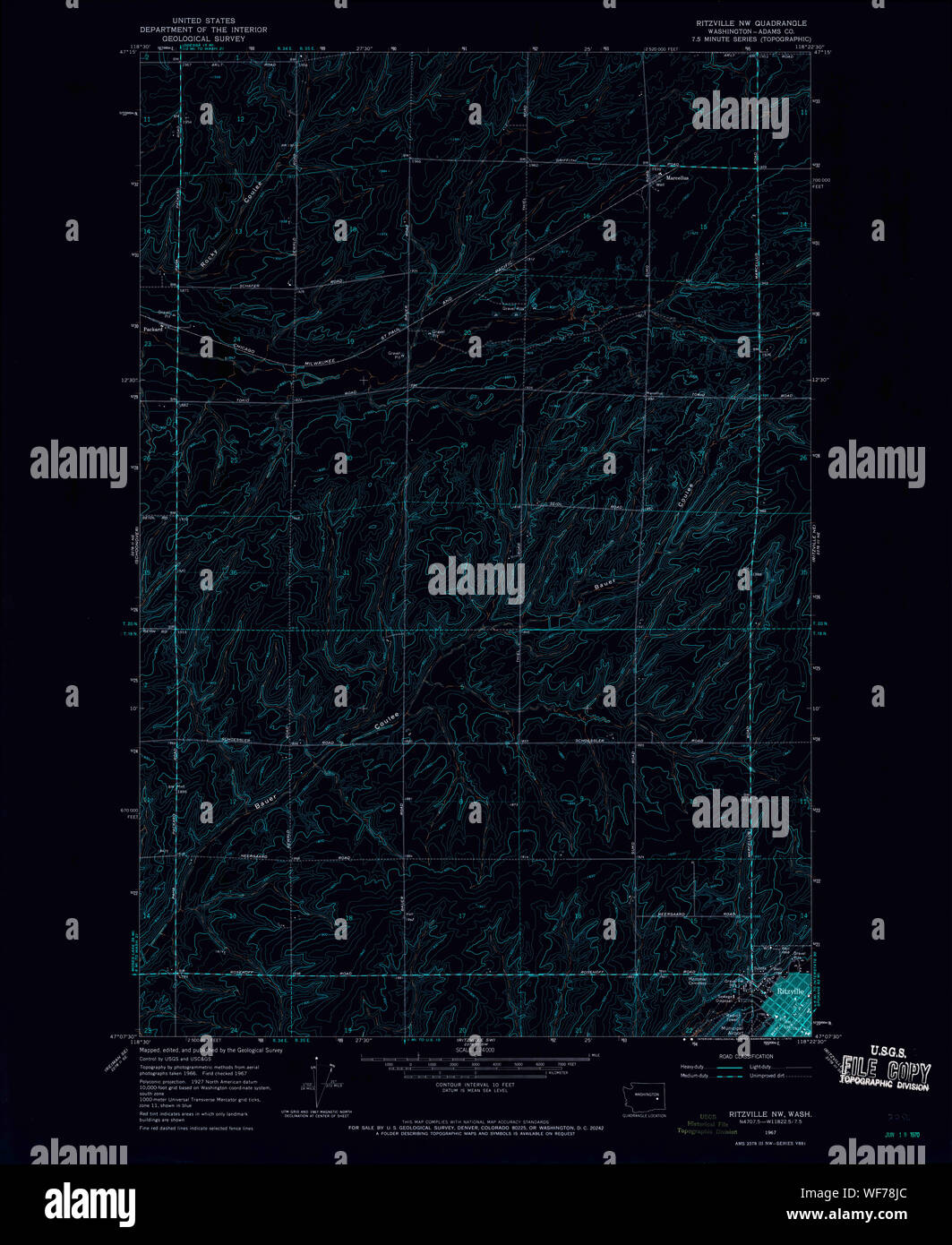Map of ritzville hi-res stock photography and images - Alamy