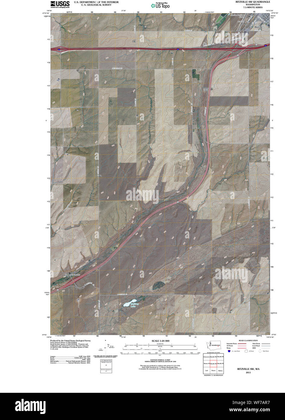Map of ritzville Cut Out Stock Images & Pictures - Alamy