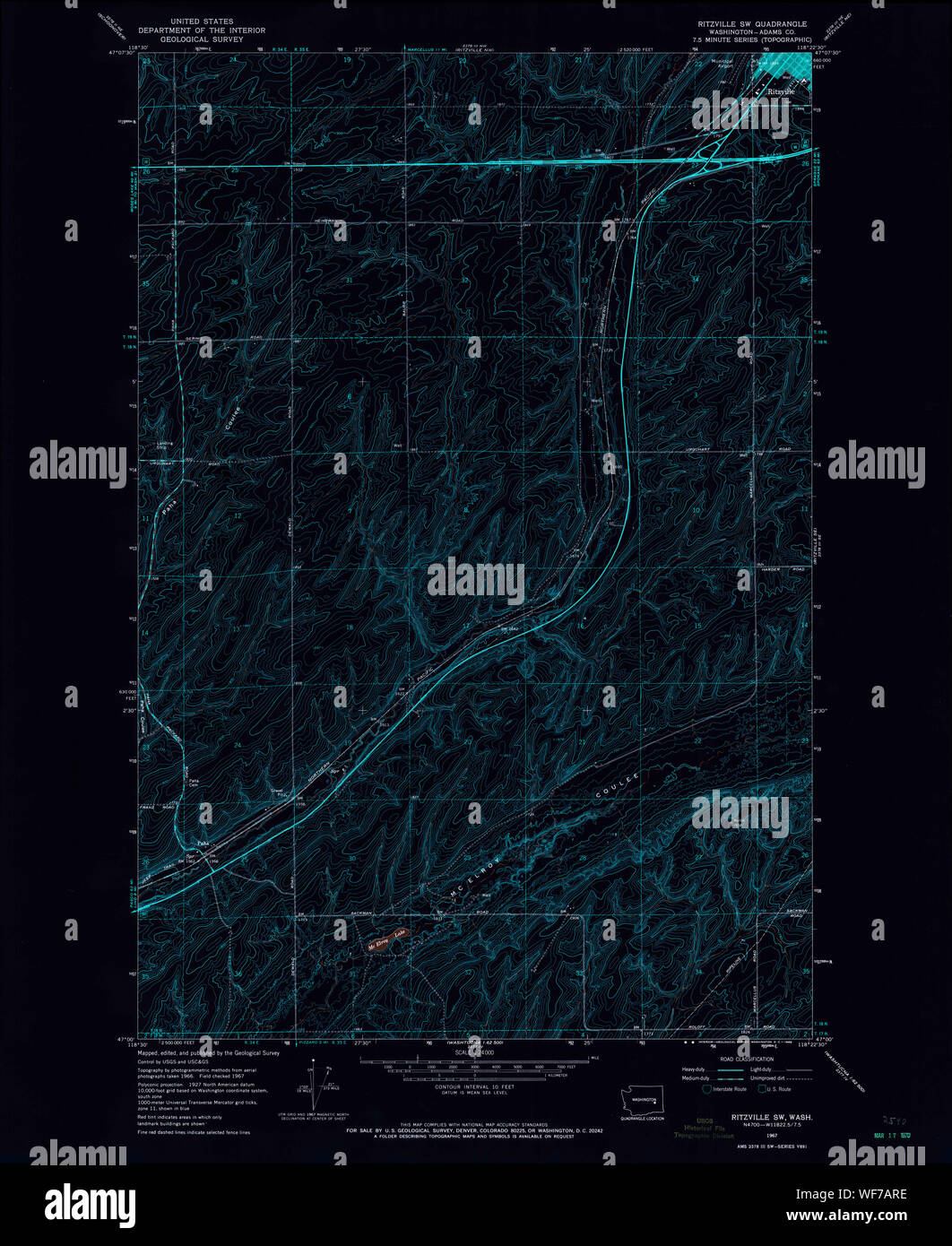 Map of ritzville hi-res stock photography and images - Alamy