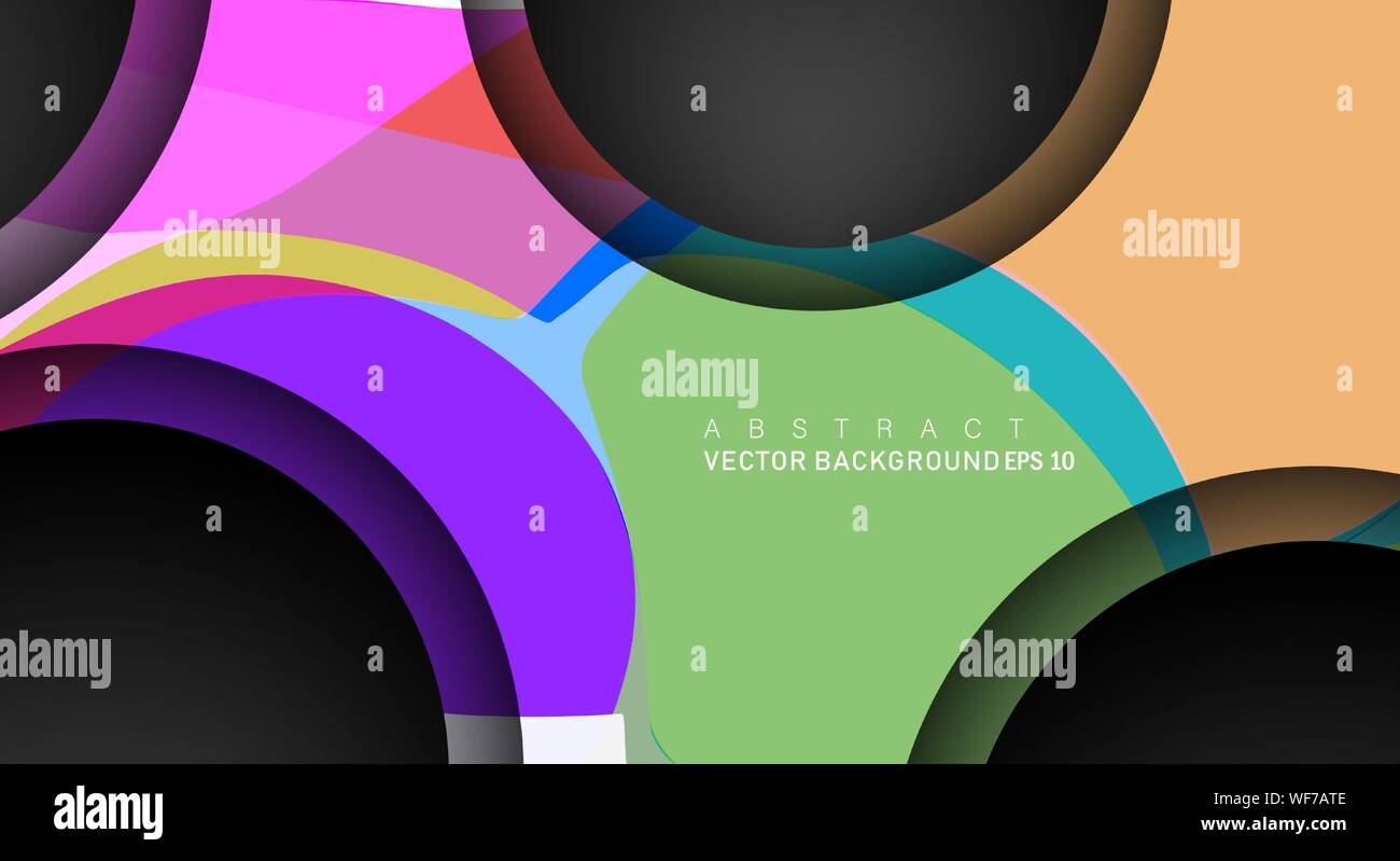 Colorful geometric vector backgrounds that overlap layers on black ...