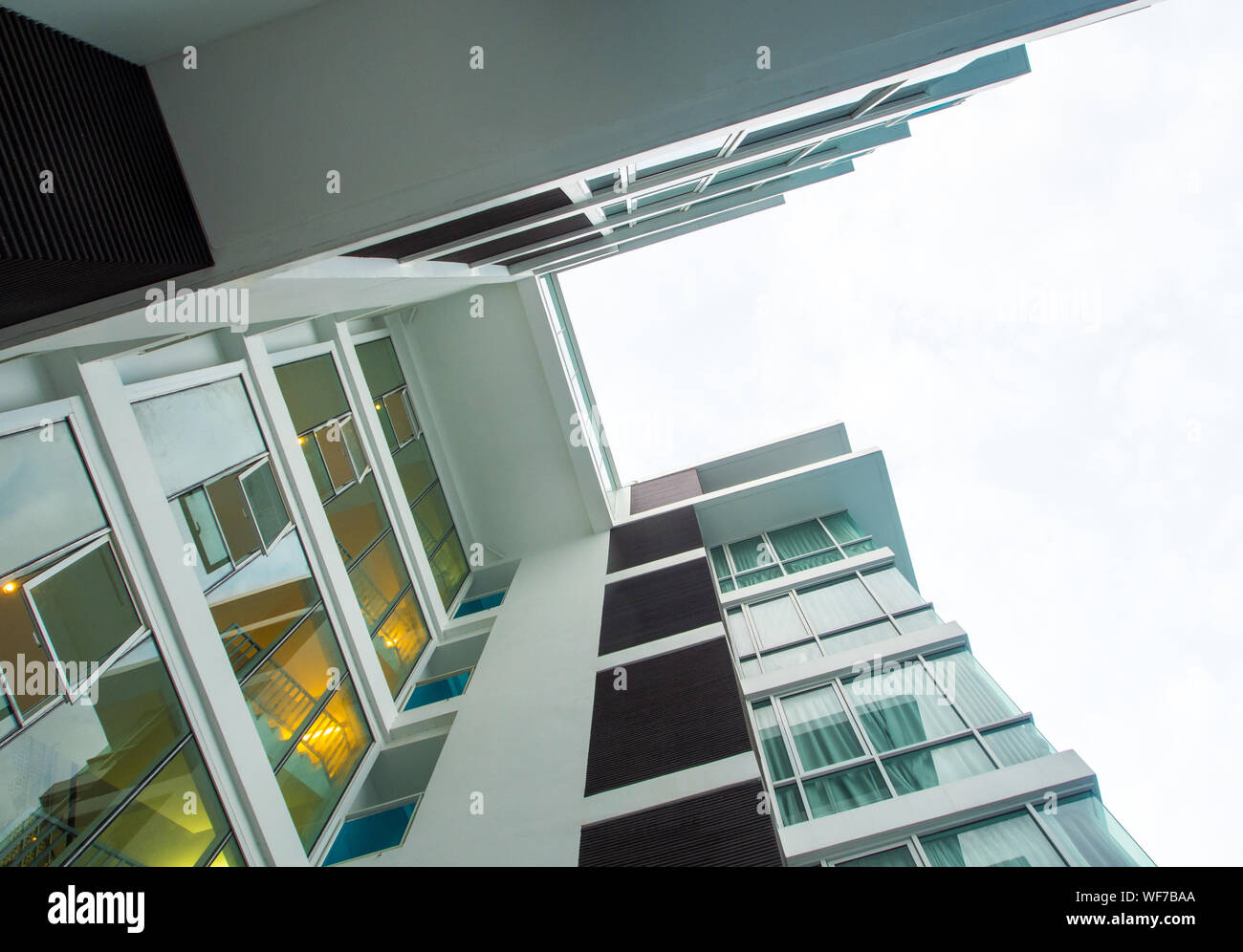 A Low Vantage Point to the high rise building, Looking up to the sky ...