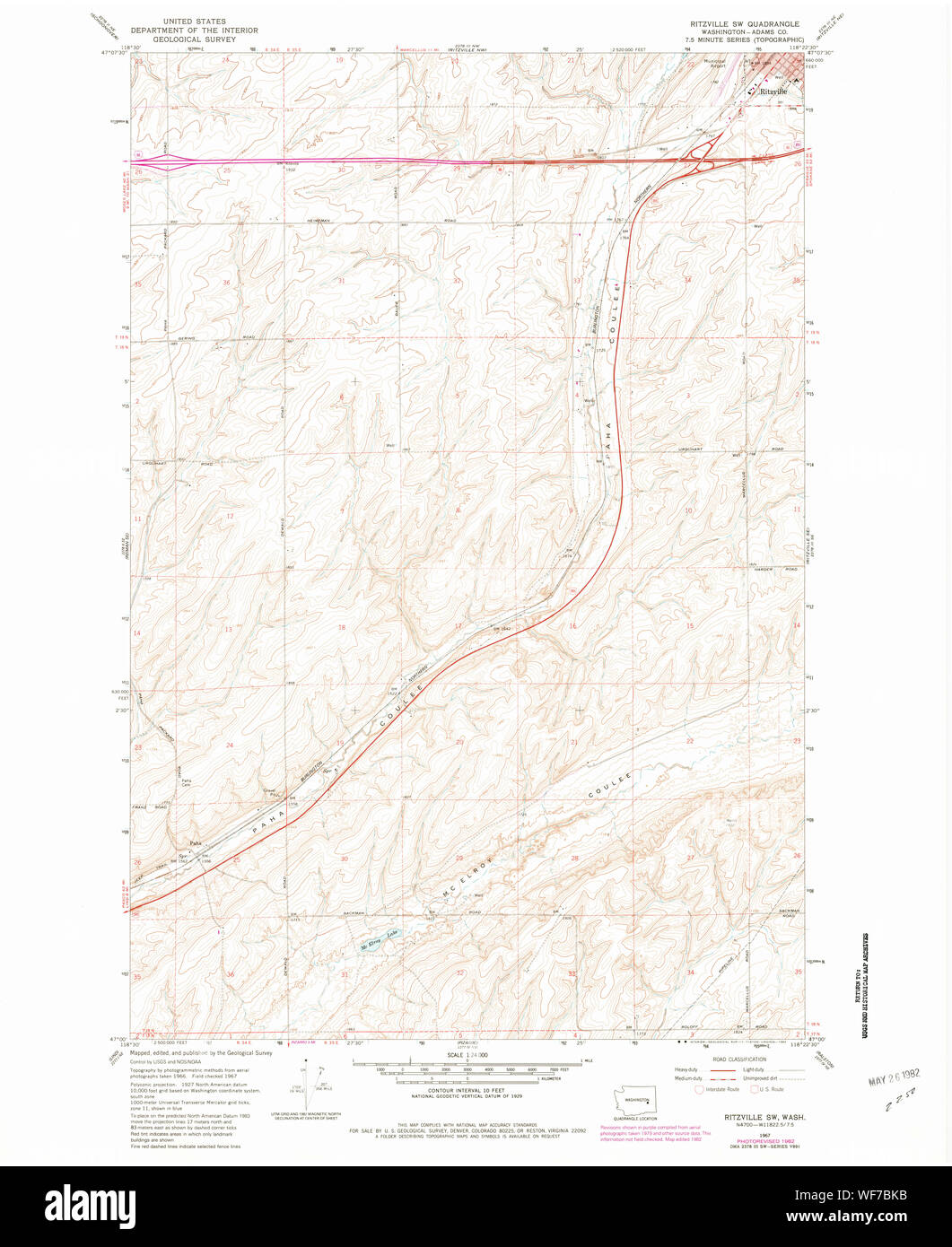 Map of ritzville hi-res stock photography and images - Alamy