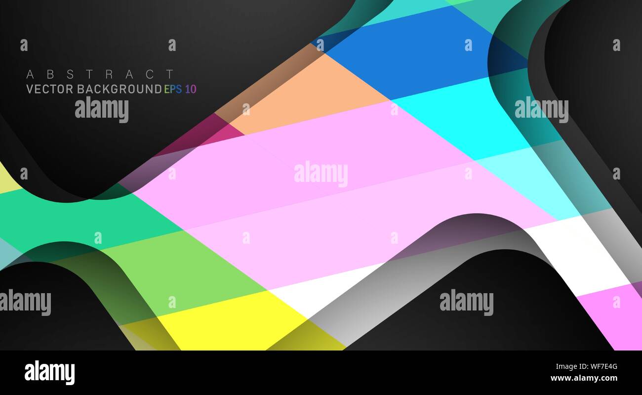 Colorful geometric vector backgrounds that overlap layers on black ...