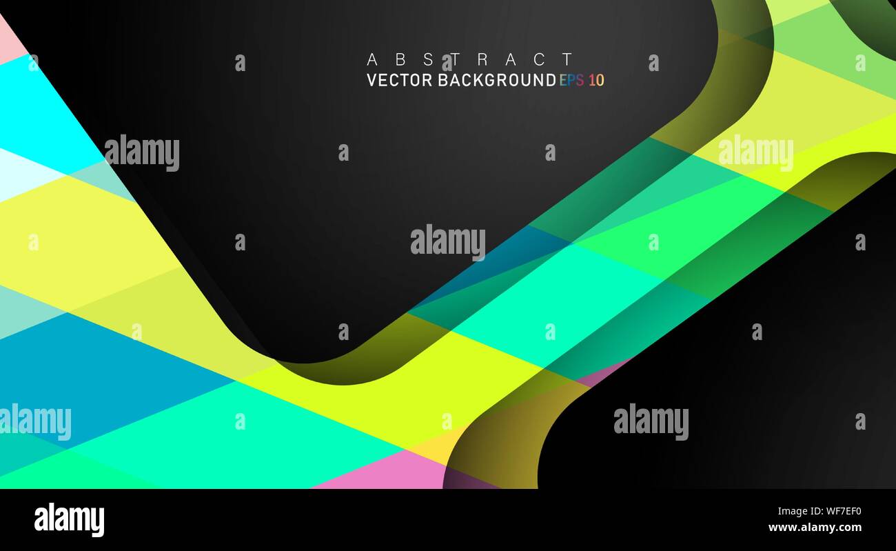 Colorful geometric vector backgrounds that overlap layers on black ...