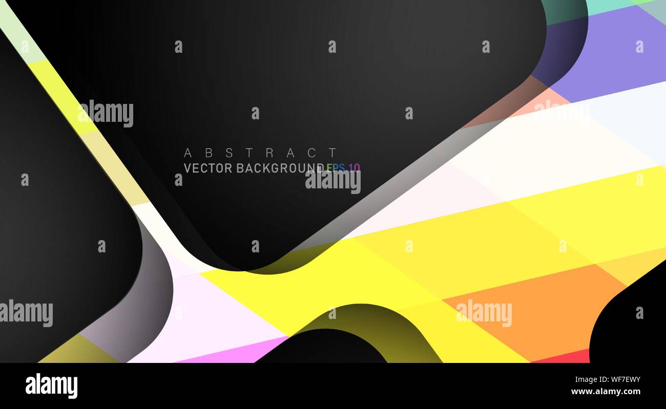 Colorful geometric vector backgrounds that overlap layers on black ...