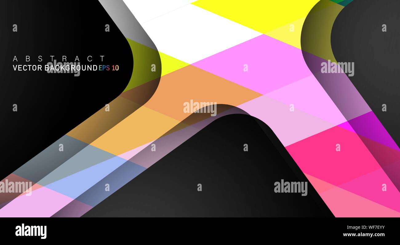 Colorful geometric vector backgrounds that overlap layers on black ...