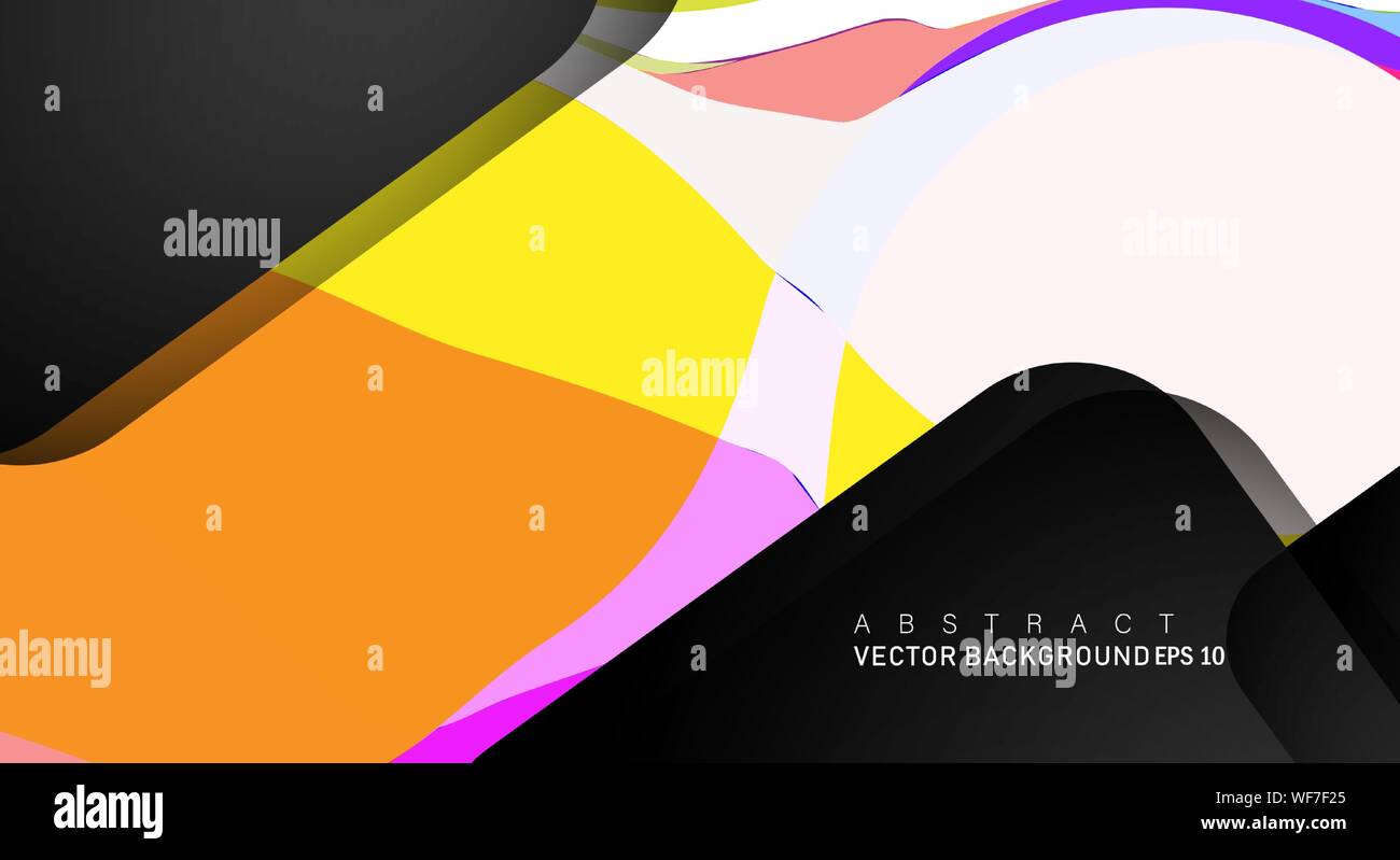 Colorful geometric vector backgrounds that overlap layers on black ...