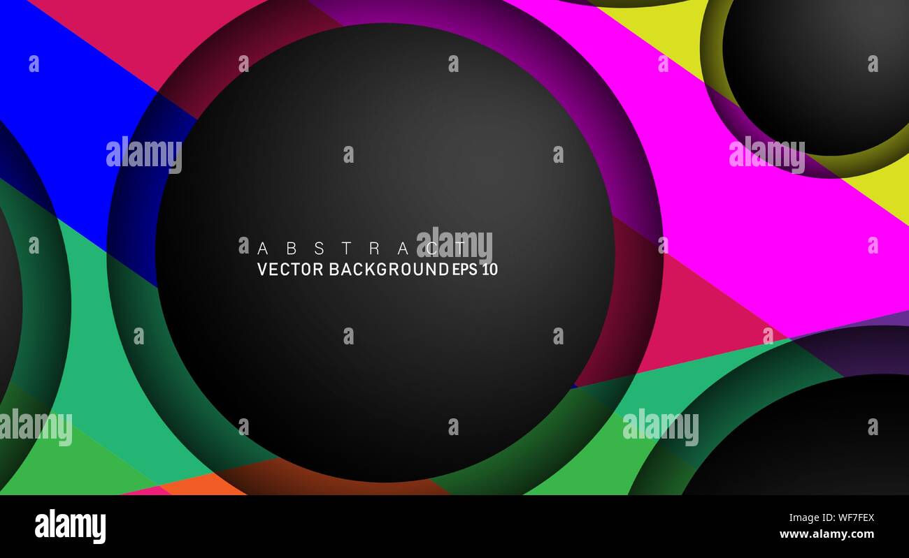 Colorful geometric vector backgrounds that overlap layers on black ...