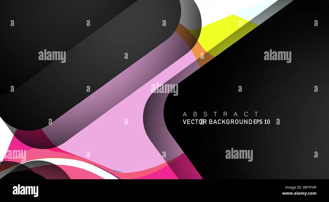 Colorful geometric vector backgrounds that overlap layers on black ...