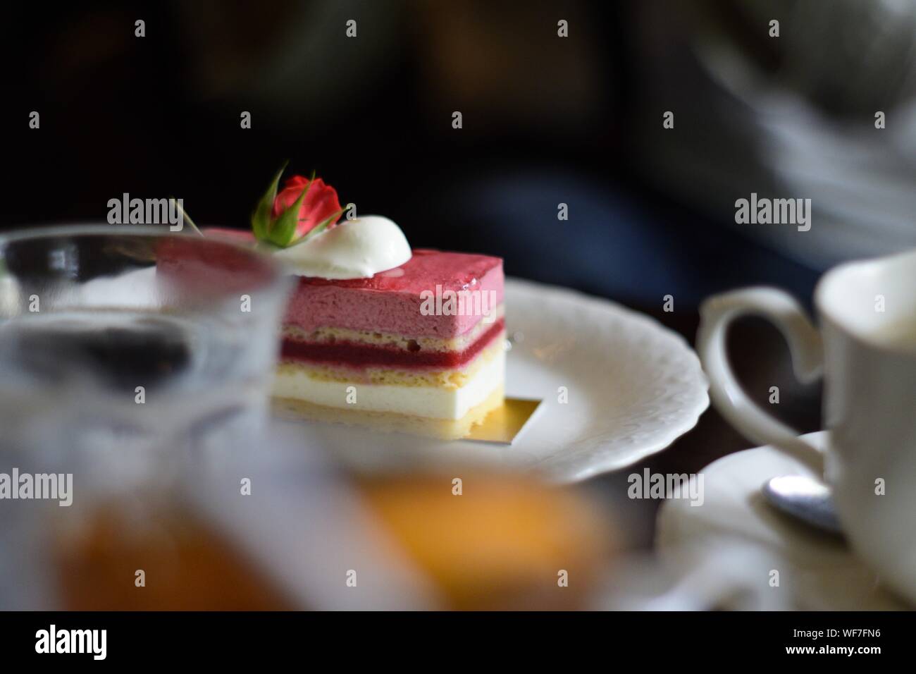 Pink cake slice hi-res stock photography and images - Alamy