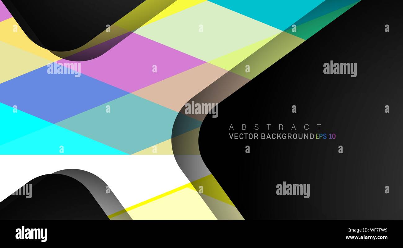 Colorful geometric vector backgrounds that overlap layers on black ...