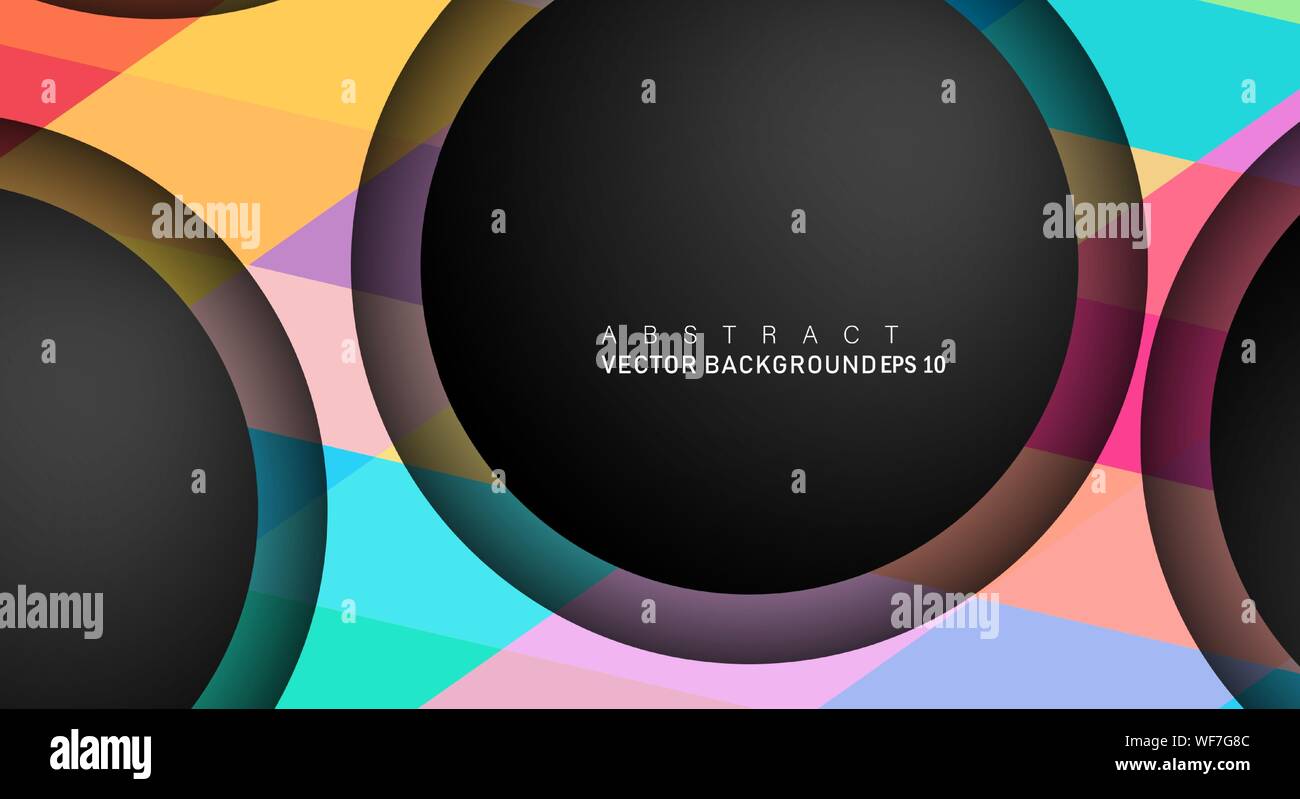 Colorful geometric vector backgrounds that overlap layers on black ...