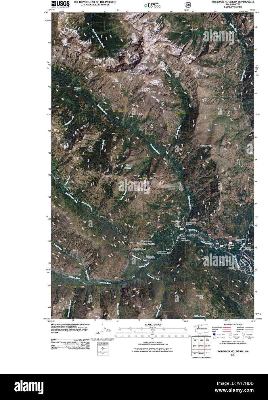 USGS Topo Map Washington State WA Robinson Mountain 20110427 TM ...
