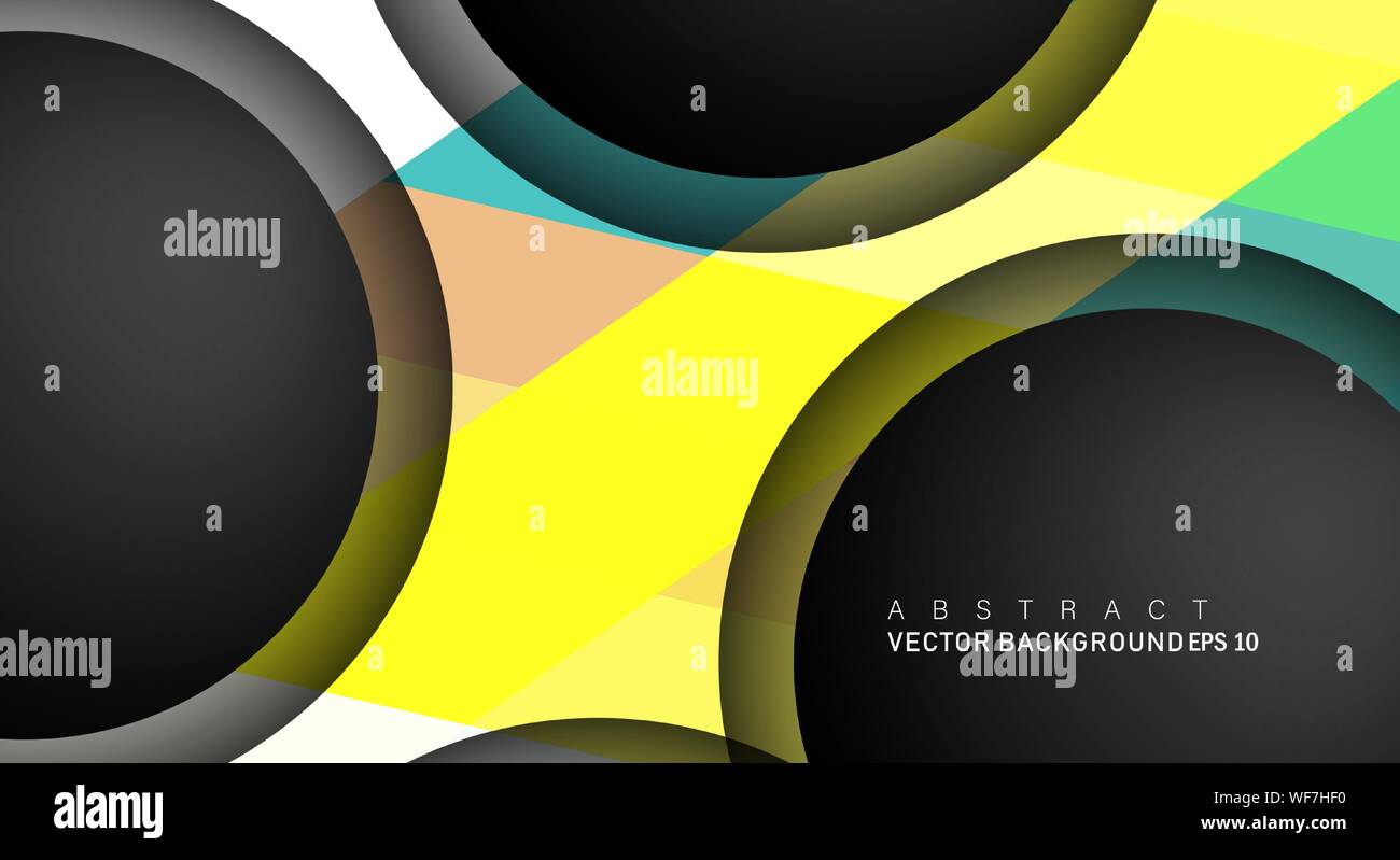 Colorful geometric vector backgrounds that overlap layers on black ...