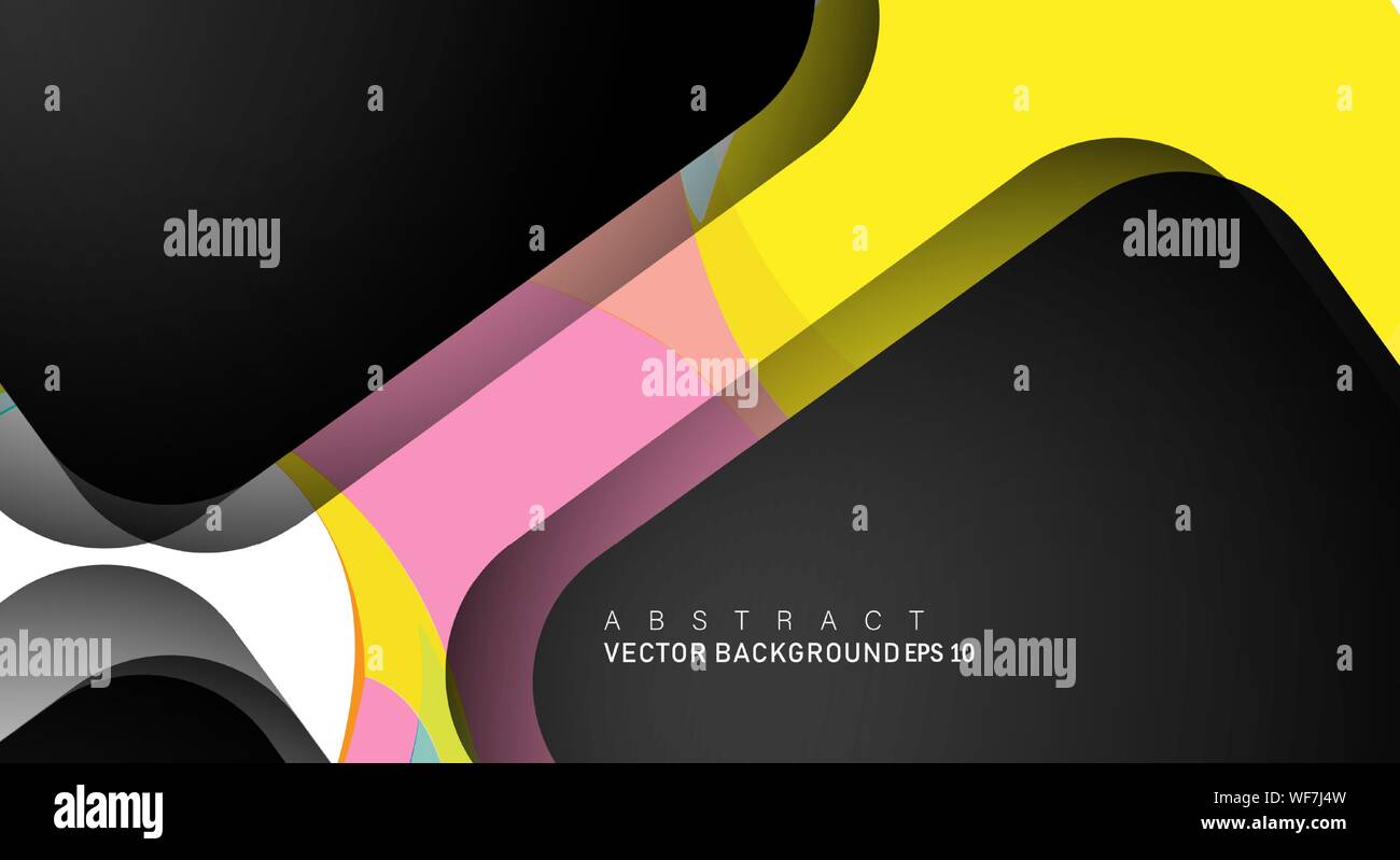 Colorful geometric vector backgrounds that overlap layers on black ...