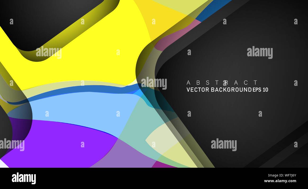 Colorful geometric vector backgrounds that overlap layers on black ...