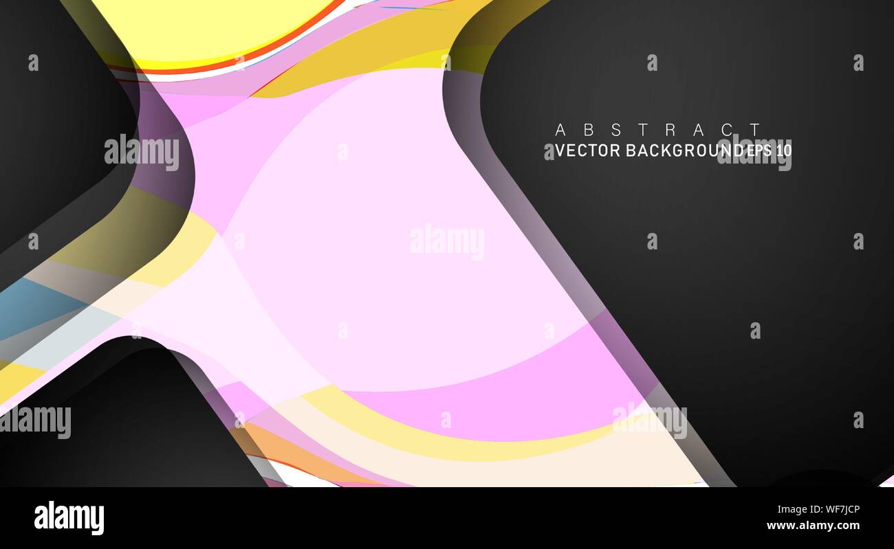 Colorful geometric vector backgrounds that overlap layers on black ...