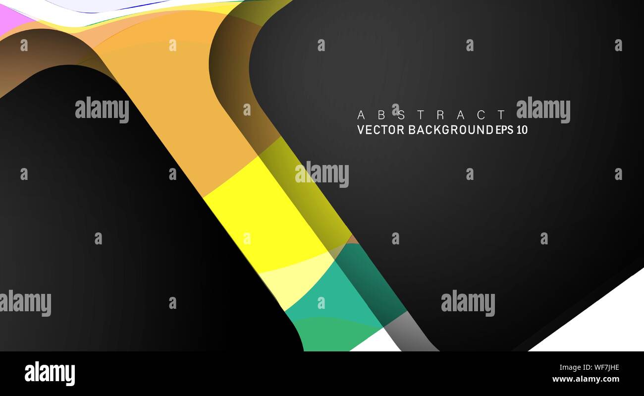 Colorful geometric vector backgrounds that overlap layers on black ...