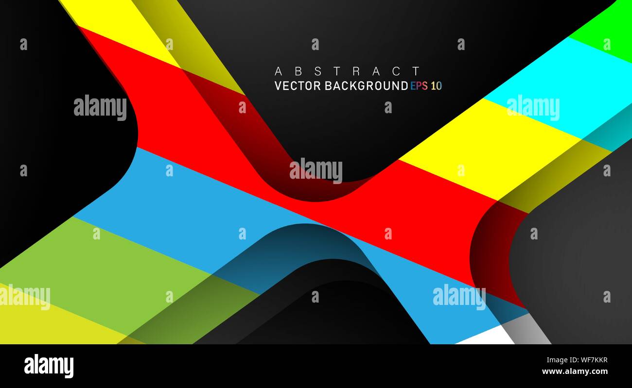 Colorful geometric vector backgrounds that overlap layers on black ...