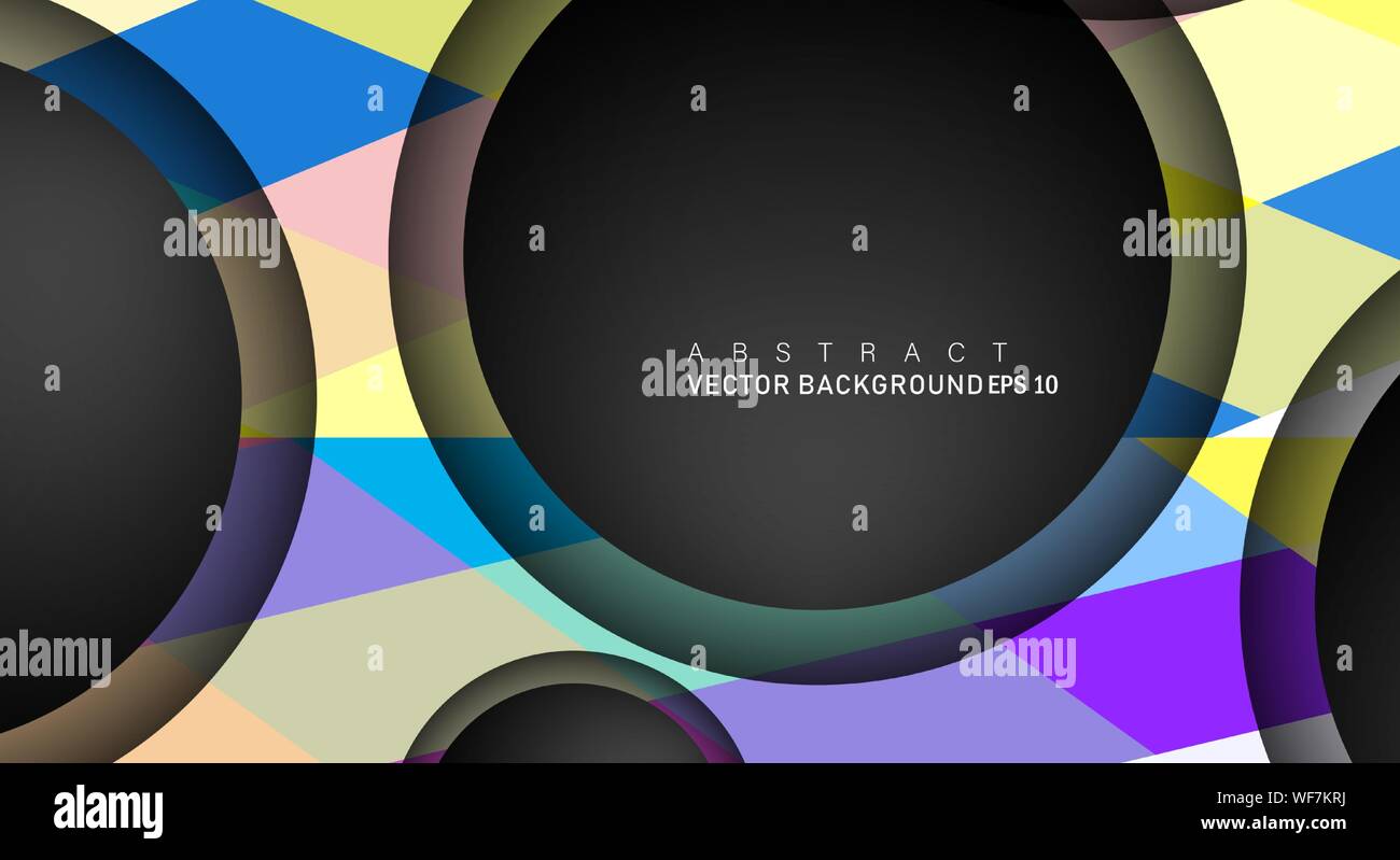 Colorful geometric vector backgrounds that overlap layers on black ...