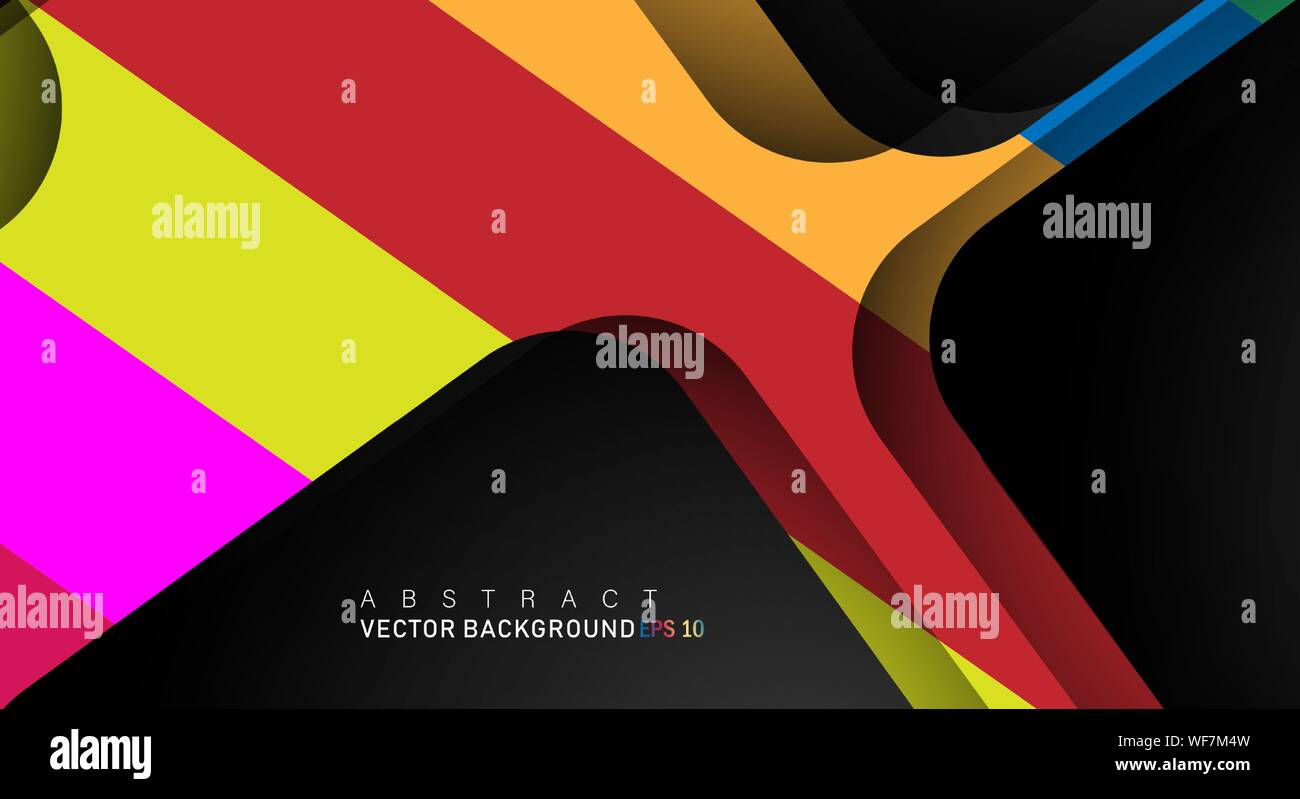 Colorful geometric vector backgrounds that overlap layers on black ...